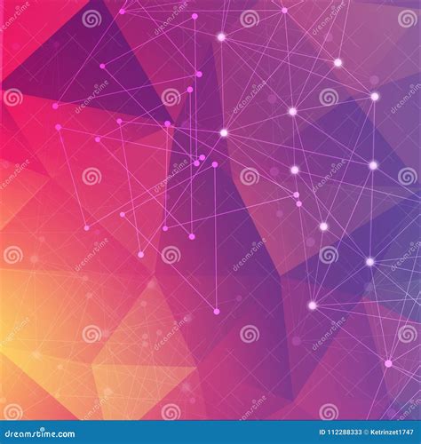 Geometric Abstract Background With Connected Line And Dots Structure Molecule And Communication