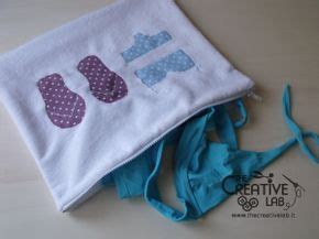 Bustina Porta Costume Impermeabile Fai Da Te Astucci Fai Da Te Stoffa Tutorial Pochette Cucito