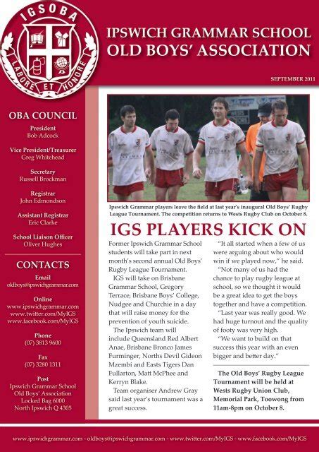 September 2011 Ipswich Grammar School