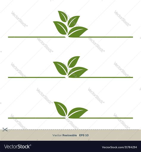Green Leaves Header Template Design Eps 10 Vector Image