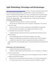 Agile Methodology Advantages And Disadvantages Docx Agile Methodology