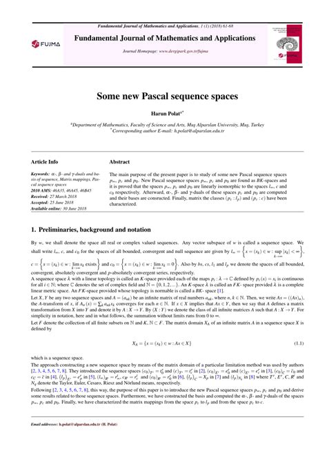 PDF Fundamental Journal Of Mathematics And Applications Some New