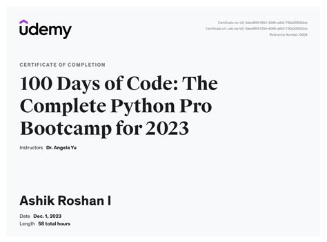 Ashik Roshan I On Linkedin Udemy Course Completion Certificate