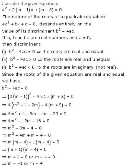 Selina Concise Mathematics Class 10 Icse Solutions Quadratic Equations
