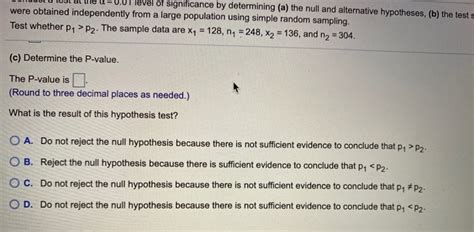 Solved Conduct A Test At The A 001 Level Of Significance By