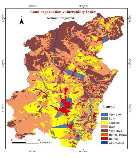 Land Degradation Vulnerability Map Along With The Levels Of