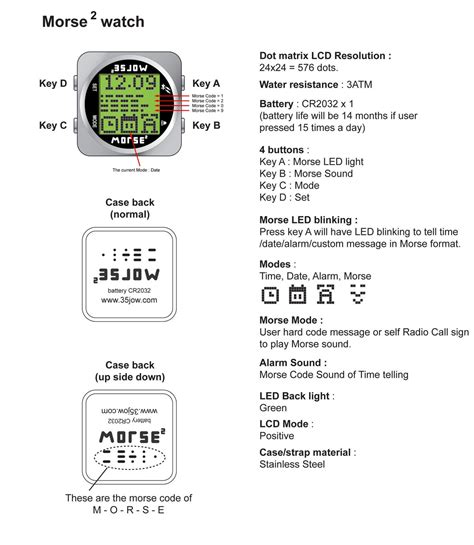 Morse Code Sound And Morse Code Led Blinking Watch Custom Your Etsy