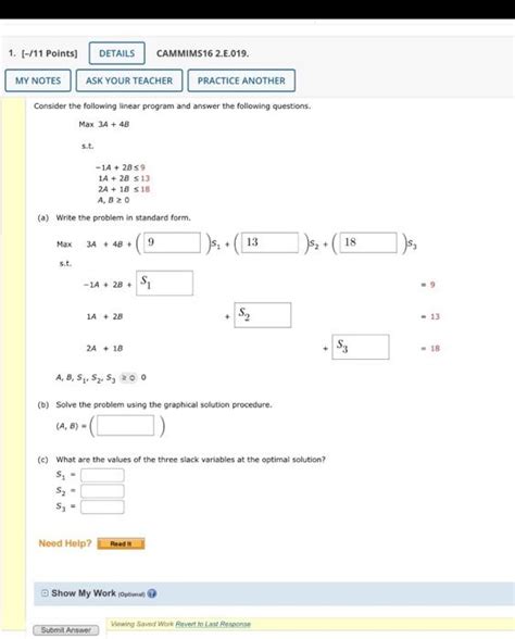 Solved Consider The Following Linear Program And Answer The Chegg