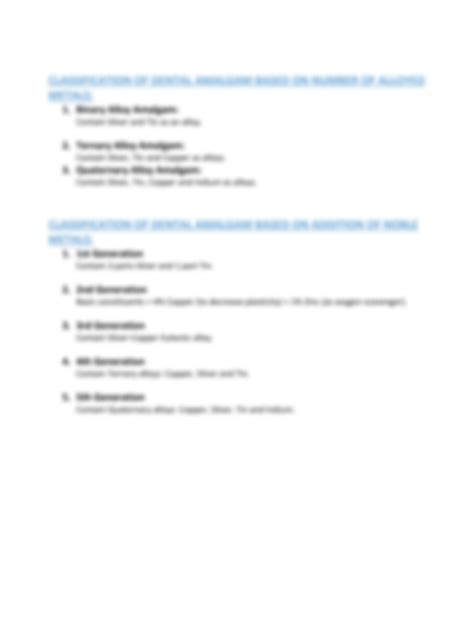 Classification Of Dental Amalgam At Sandy Jackson Blog