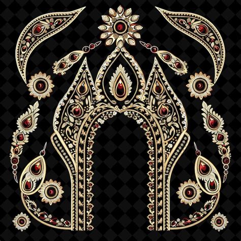 Carved Ivory With Indian Motifs Borderlines Design Adorned W Png