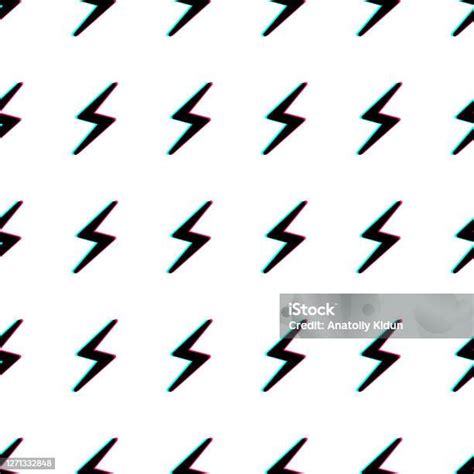 벼락이있는 매끄러운 벡터 패턴 글리치 이미지 효과 흰색으로 요소 배경을 반복합니다 직물 직물 디자인 배너용 0명에 대한 스톡 벡터 아트 및 기타 이미지 Istock