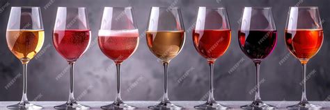 Premium Photo Different Wine Glasses On Gray Background Background Hd