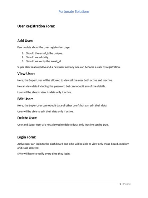 User Registration Form Pdf