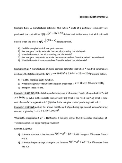 Analyzing Production Costs Revenues And Profits Using Marginal Analysis Pdf Cost Revenue