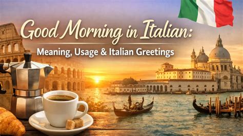Good Morning In Italian Meaning Usage And Italian Greetings