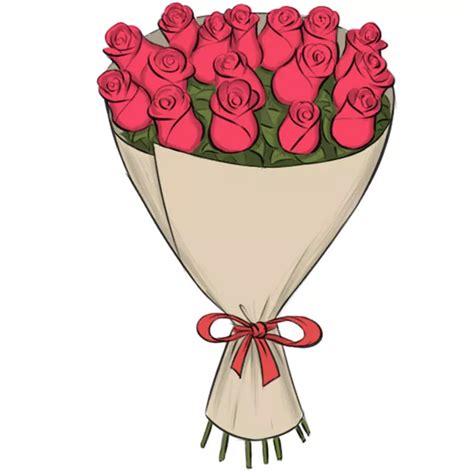 How To Draw A Bouquet Of Flowers Easy Easy Drawing Art