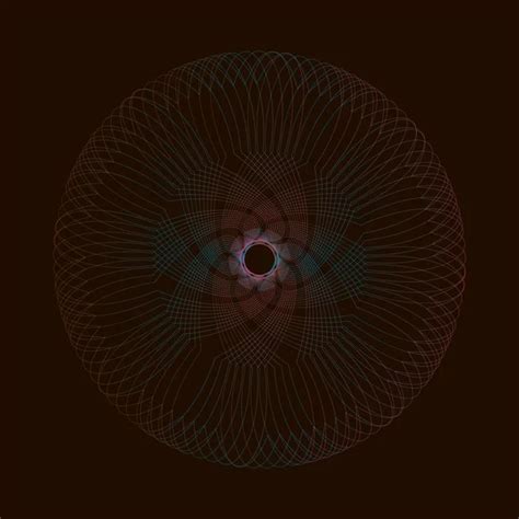Spirograph Abstract Element Black Background Stock Vector Image By