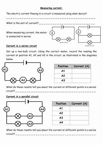 Electric Circuits Grade Worksheets Pdf