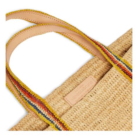 Vanessa Bruno Raphia And Central Stripes Shopping Bag L Natural