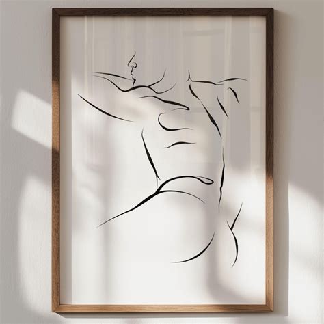 Abstract Male Body Sketch Etsy Uk