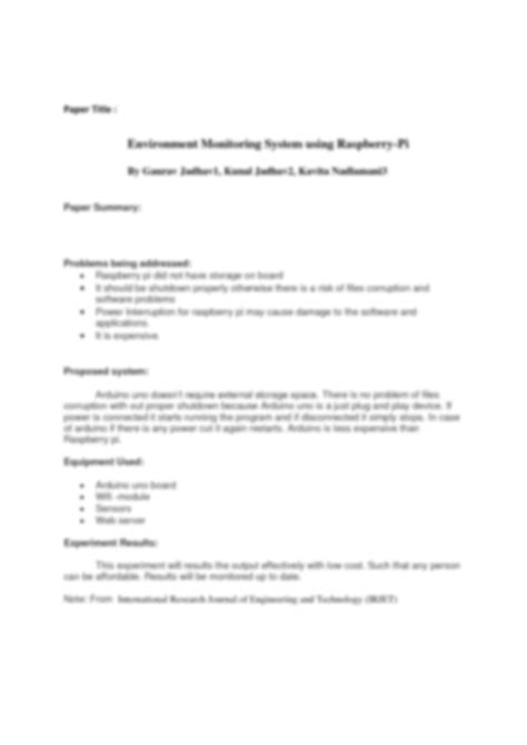SOLUTION Iot Based Smart Environment Monitoring System Using Arduino Studypool