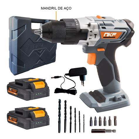 Parafusadeira e Furadeira de Impacto à Bateria 20V FP20X NKF NKF