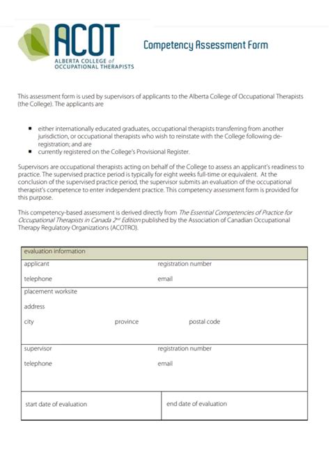 Competency Assessment Template Free Word Excel Templates