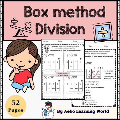 Box Method Division Worksheets Long Division Practice For Grades 35