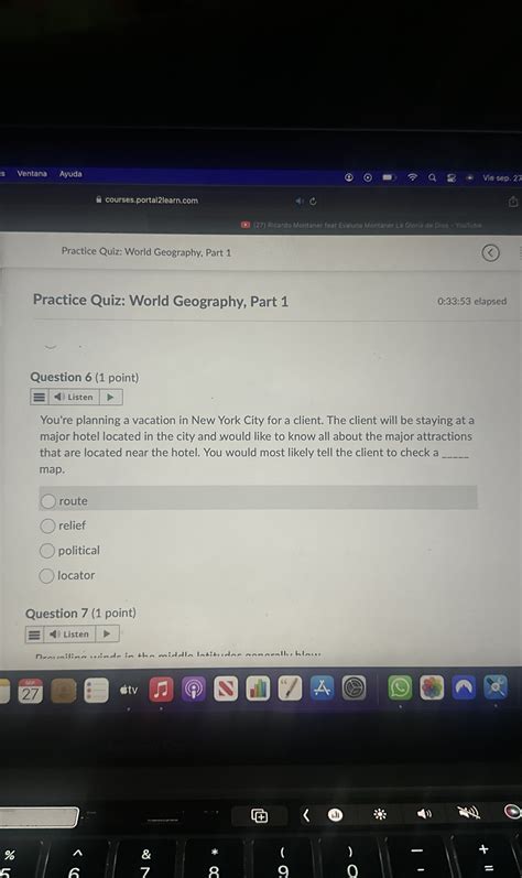 Solved Question 6 1 Point You Re Planning A Vacation In Chegg
