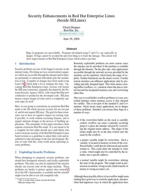 security in red hat enterprise linux other than selinux pdf