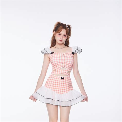 Plaid Nymphette Coquette Aesthetic Swimsuit Kawaii Fashion