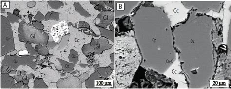A Early Calcite Cement After Minor Compaction Fractures In Glauconite