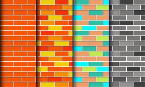 Premium Vector Colourful Brick Pattern Set