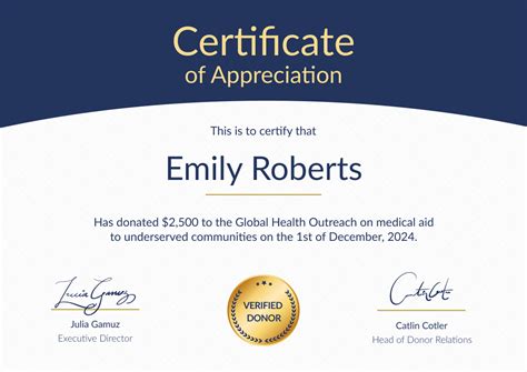 Modern And Professional Donation Certificate Template