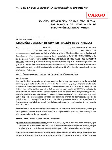 Exoneracion Predial 2019 Pdf Impuesto A La Propiedad Impuestos