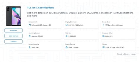 Tcl Ion X Specifications Devicebeast Com