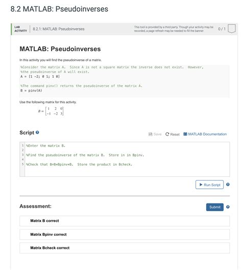 [solved] Matlab Prob 8 2 Matlab Pseudoinverses Lab This Tool Is