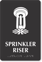 Sprinkler Riser Sign With Braille Sku Sb 0418