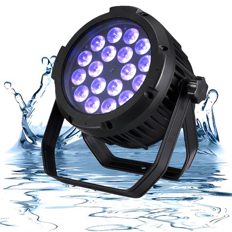 2Pcs Waterproof 18x18 RGBWA UV 6in1 LED Par Stage Lights DMX512 RDM LED