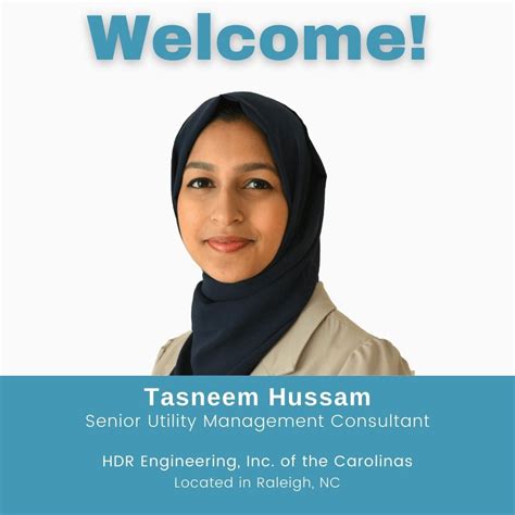 Welcome To Hdr Tasneem Hussam Tasneem Brings Over 13 Years Of Experience In Utility