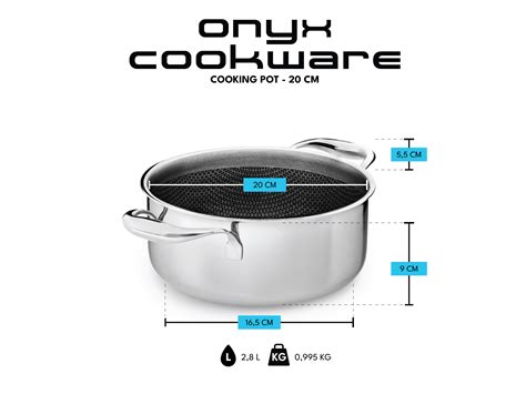 Cooking Pot 20 cm (2.8L) | Hybrid Non-stick | ONYX COOKWARE ...