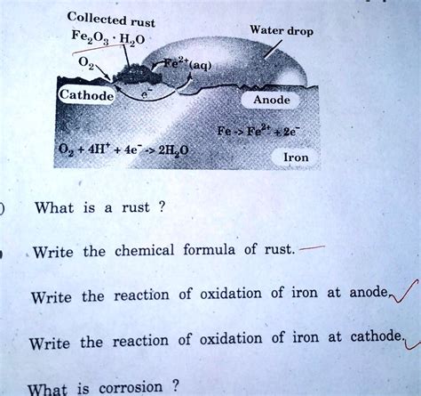 Collected Rust Fe2o3 ·h2o O2 Fe 2 Aq Cathode E Anode Fe →fe 2 2e Iron O2 4h 4e →