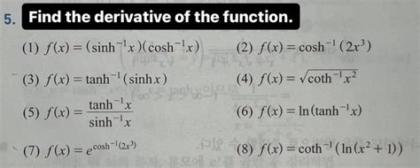 Solved Find The Derivative Of The Function 1