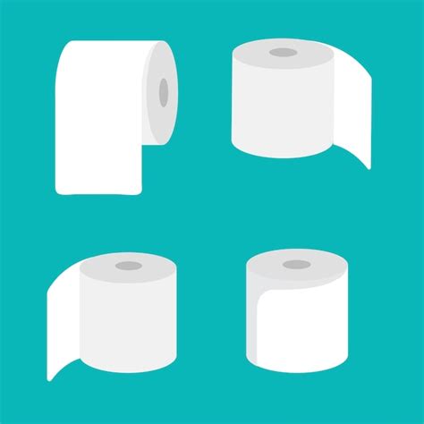 Premium Vector Set Of Toilet Paper Rolls In Different Positions