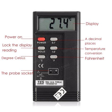 Tes 1310 Thermocouple Digital Thermometer Temperature Sensor Tester