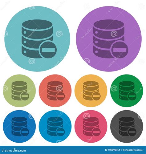 Remove From Database Color Darker Flat Icons Stock Vector Illustration Of Buttons Blue