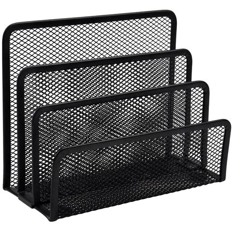 Buy Mesh Letter Sorter Vertical Metal Mesh Desk Organiser With 3