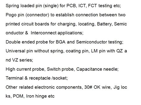 Test Probe Pogo Pin Spring Loaded Probe