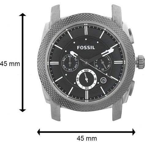 Fossil Machine Chronograph Black Dial Silver Steel Strap Watch For Men