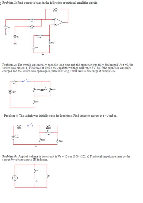 Solved Problem Find Output Voltage In The Following Chegg